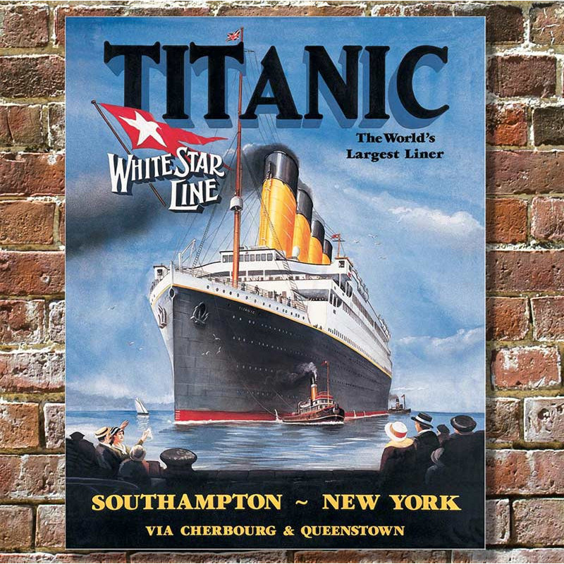 Fém tábla Titanic White Star 32 cm x 40 cm